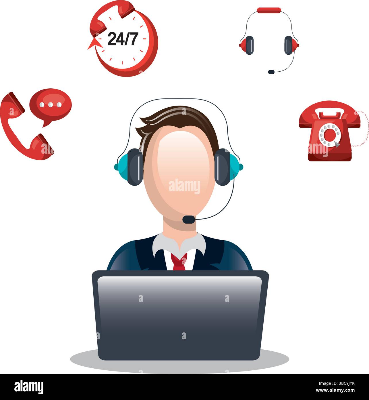 Laptop headset Stock Vector Images - Alamy
