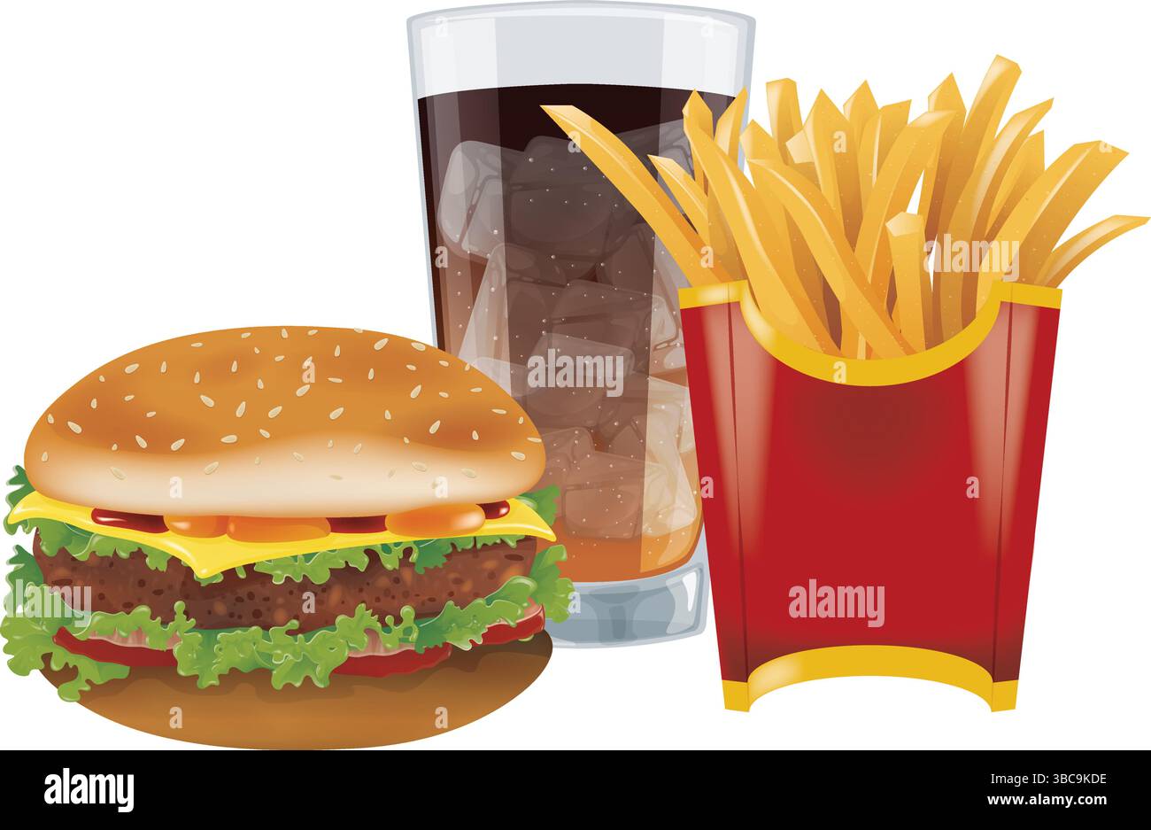 Burger french fries vector Stock Vector Images - Alamy