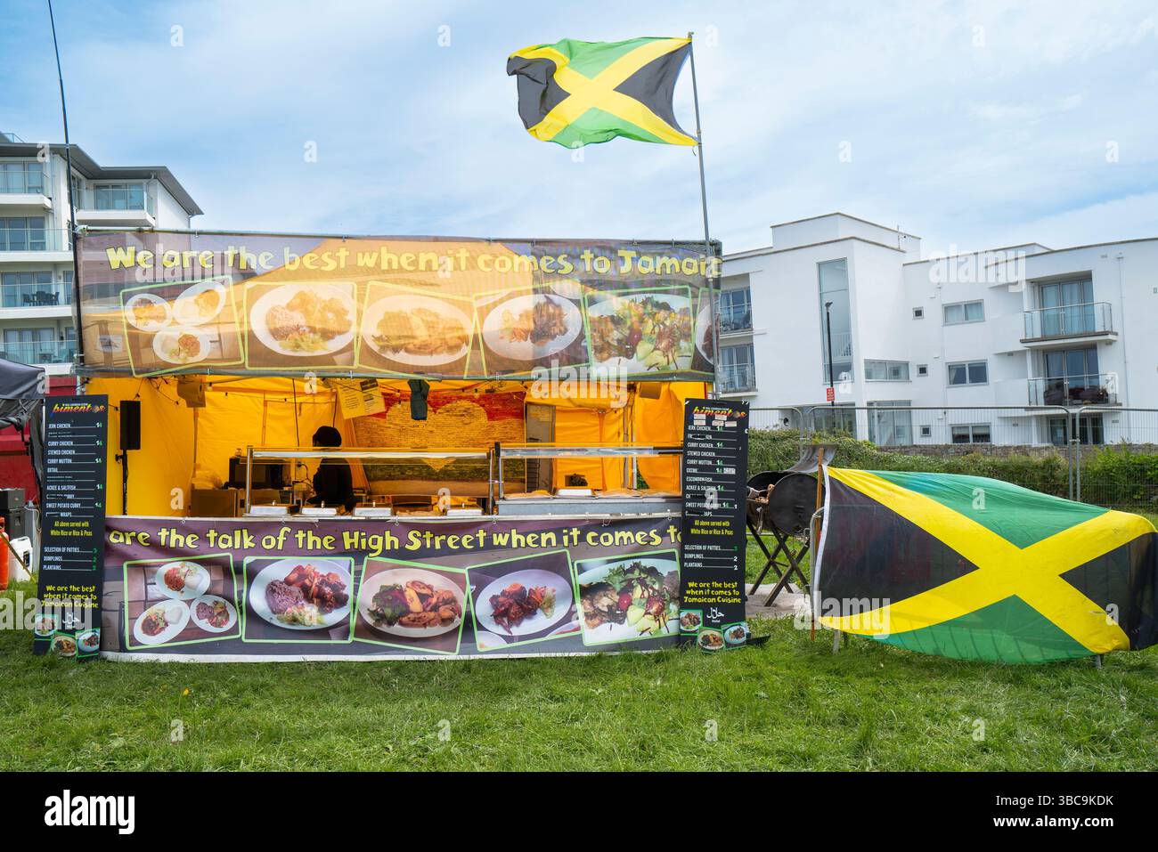 Pimentos bar and grill. Jamaican cuisine street food stall at the ...