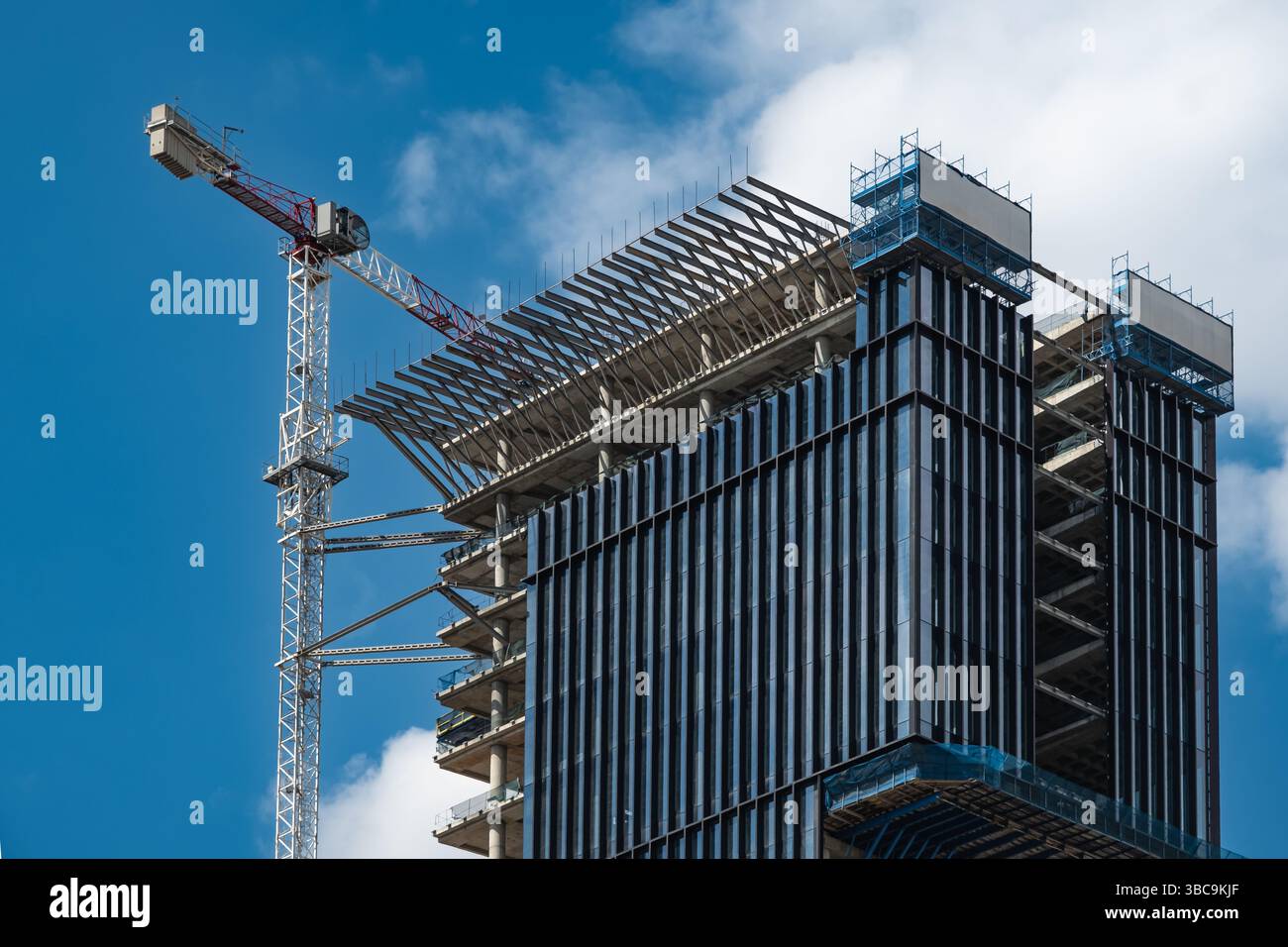 Construction Crane at Building Site - Concept of Modern Construction ...