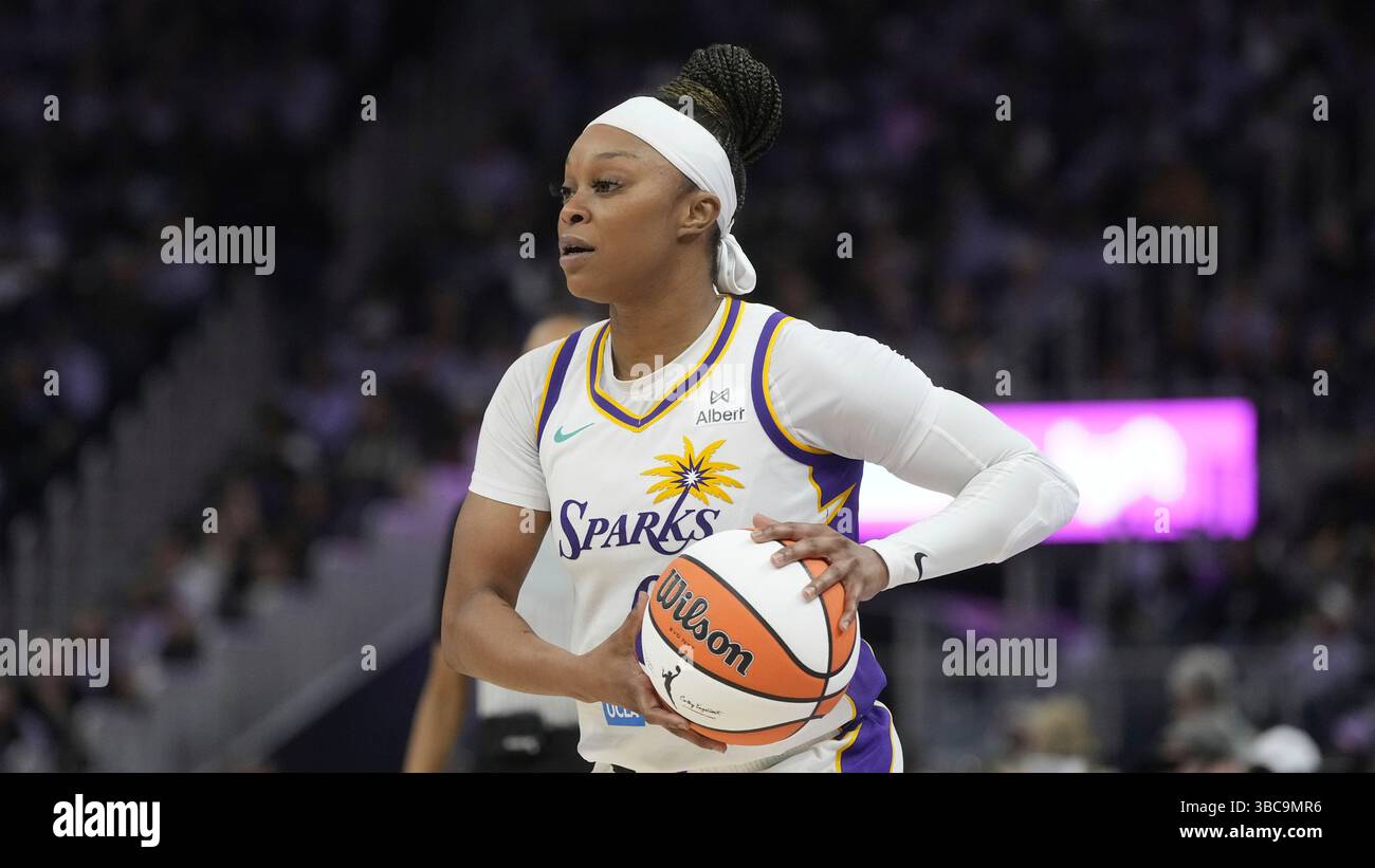 Los Angeles Sparks guard Odyssey Sims during a WNBA basketball game ...