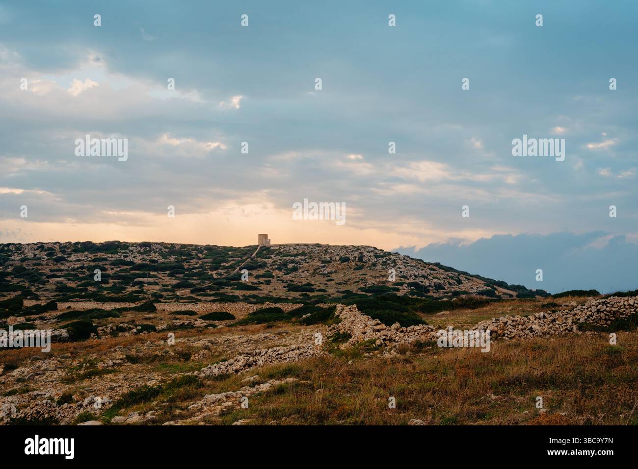 Dry Stone Landscape and Watchtower of Pont d’en Gil, Menorca Stock ...