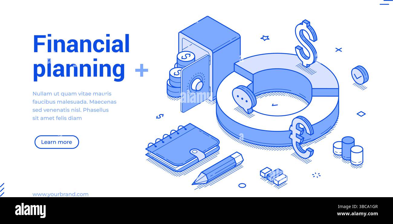 Financial planning budget balance calculating accounting web banner ...
