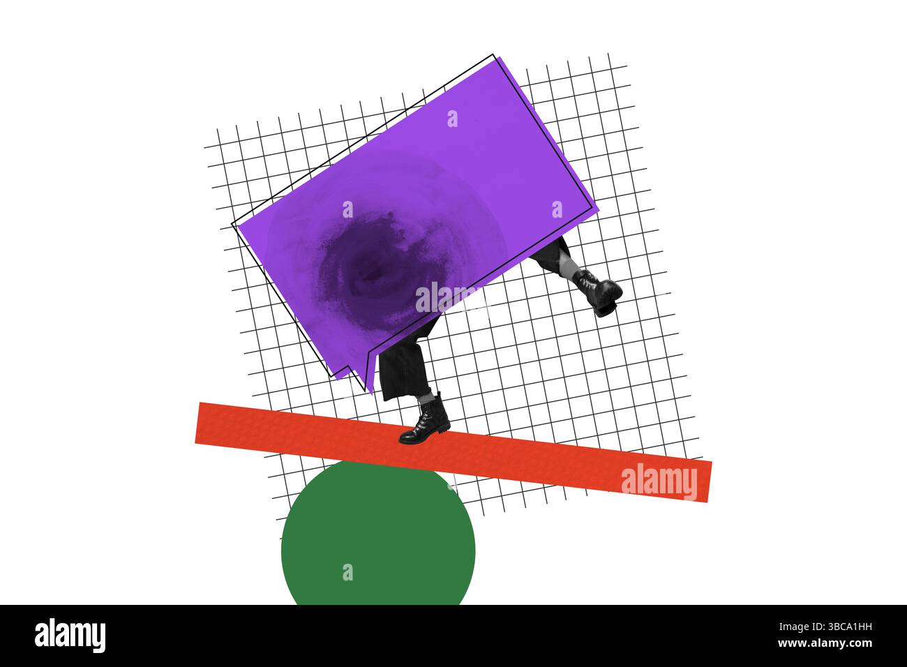 Creative design trend artwork collage of speech text bubble online ...