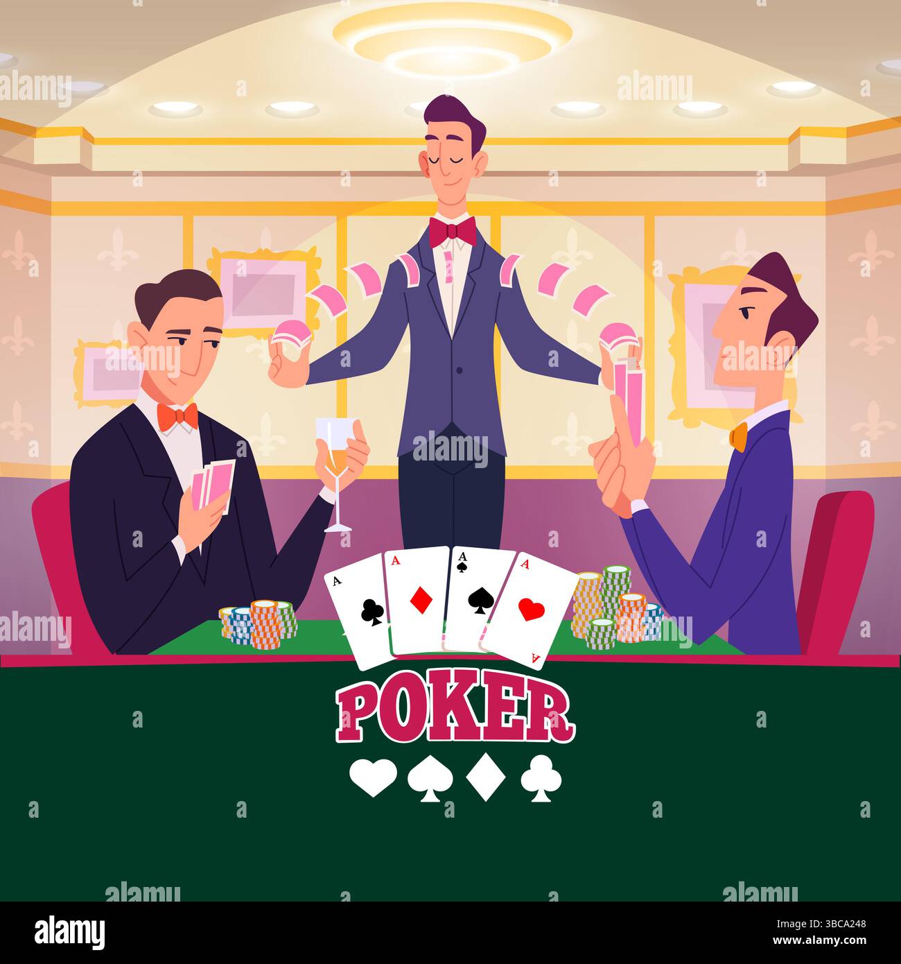 The young card players Stock Vector Images - Alamy