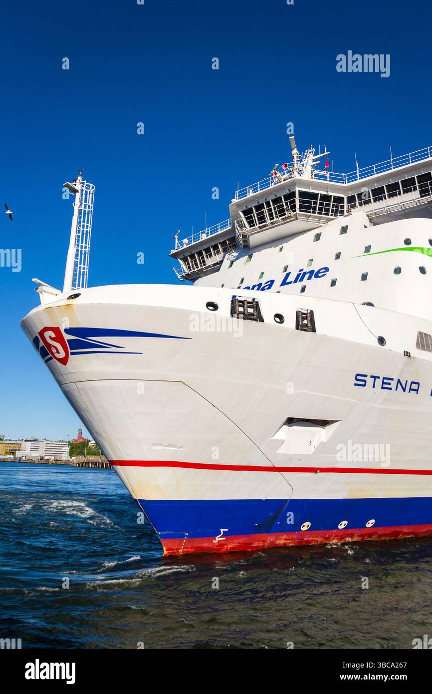 MS Stena Germanica cruiseferry by Stena Line leaving port near Alvsborg ...