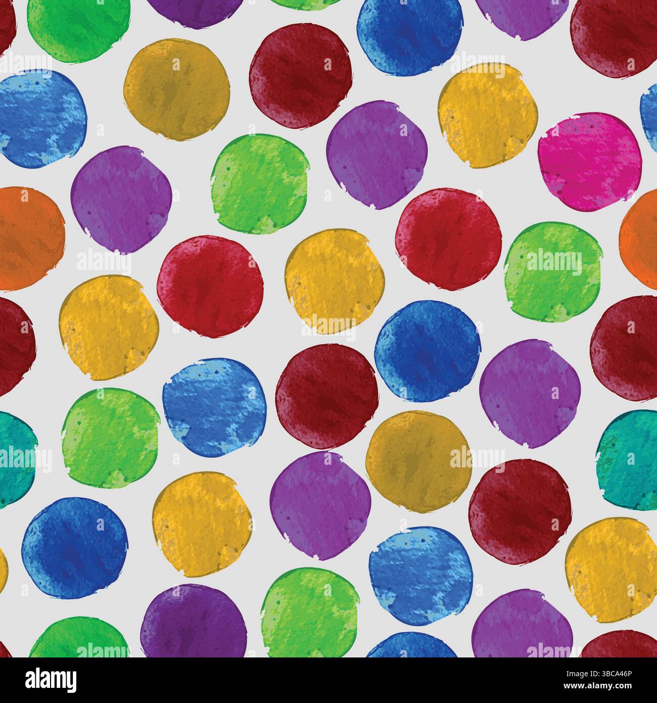 Rainbow Watercolor Dots on Linen – Playful Modern Polka Dot Pattern ...