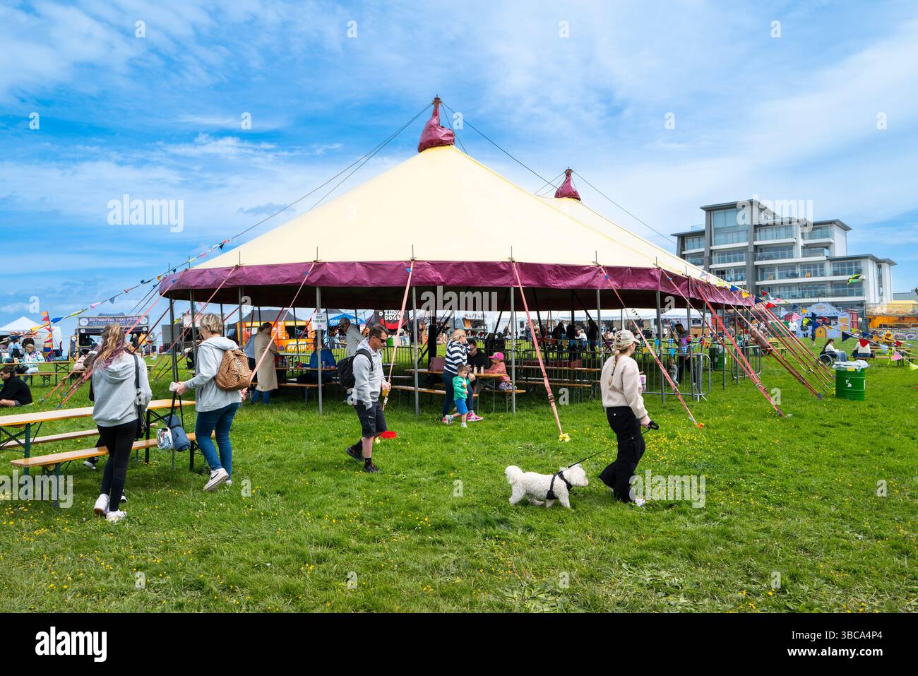 people visitors attending the Cornwall Street Food festival in Newquay ...