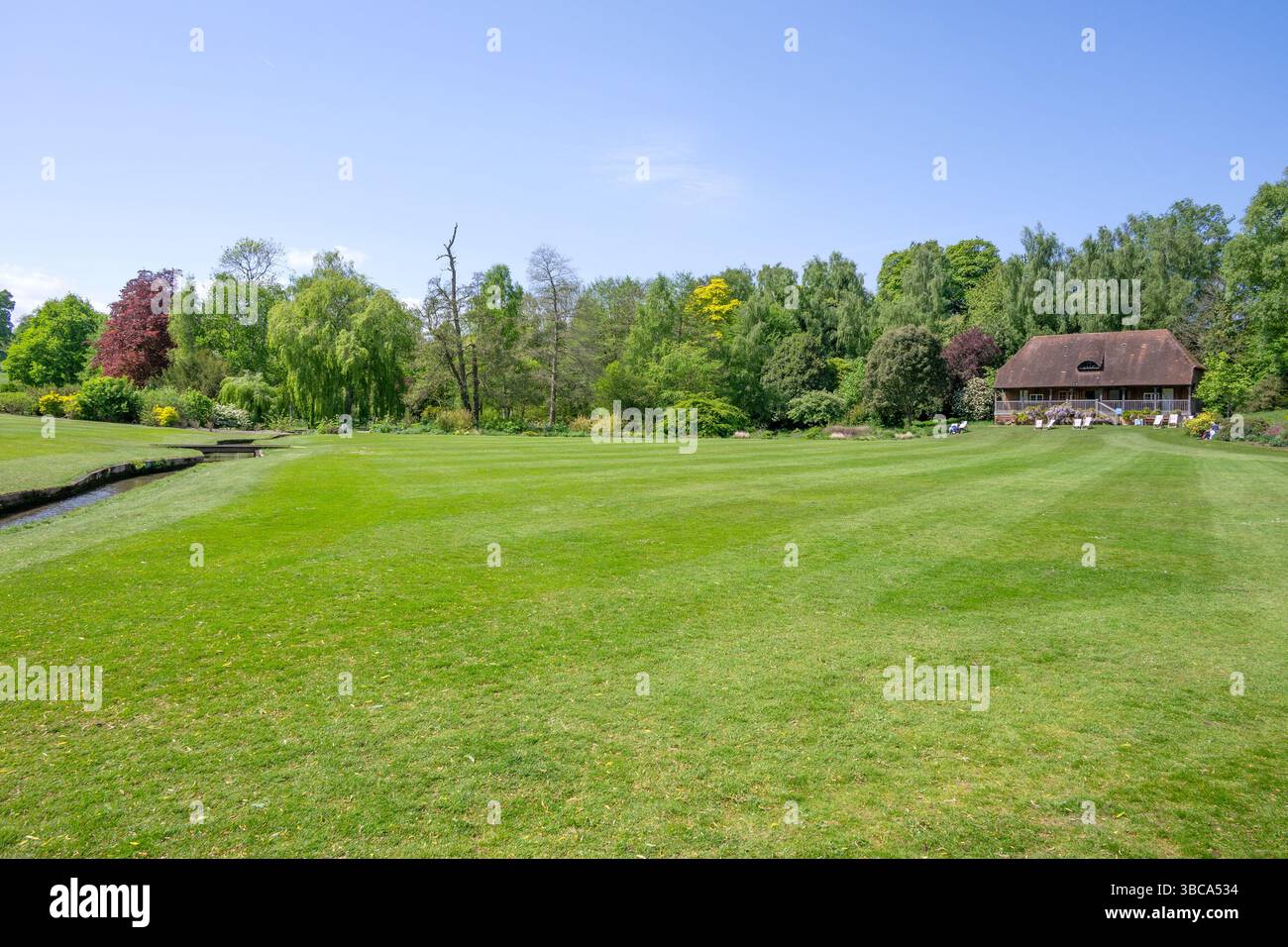 Leeds Castle, near Maidstone, Kent, UK. Pavilion Lawn in the Princess ...