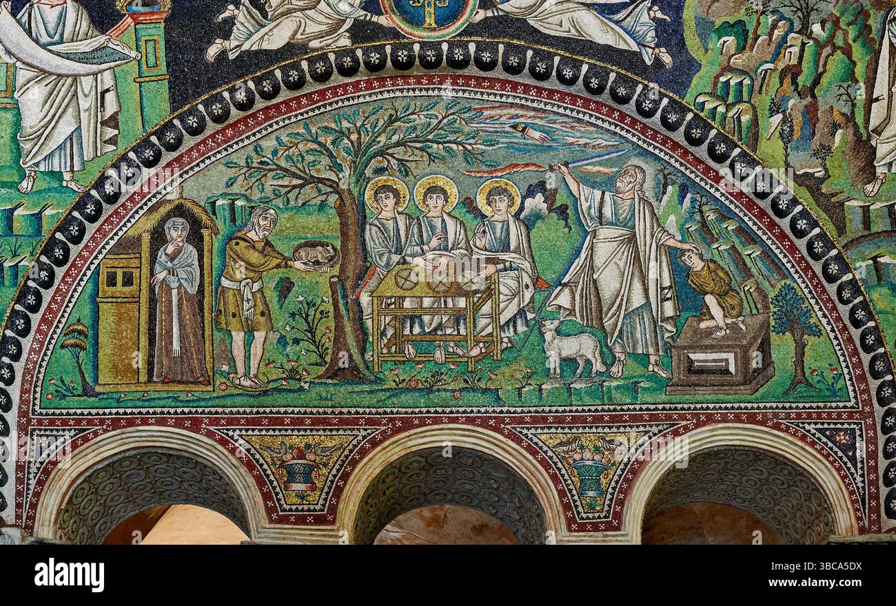 Ospitalità di Abramo e Sacrificio di Isacco. - mosaici della parete ...