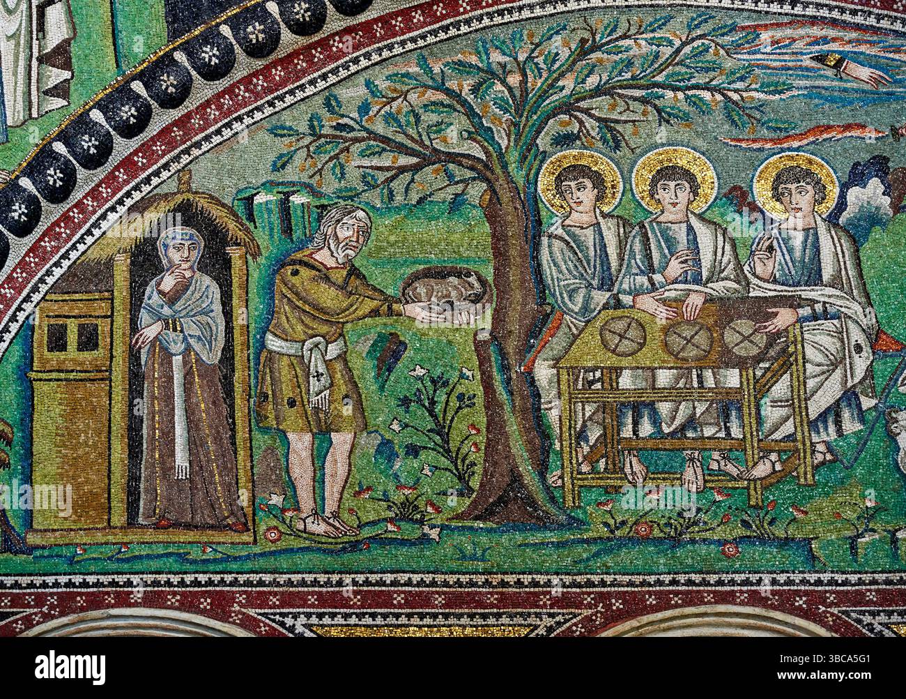 Ospitalità di Abramo - mosaici della parete sinistra del presbiterio ...