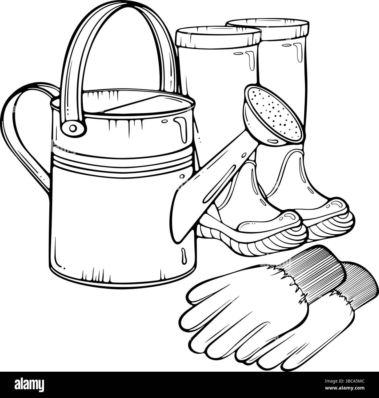 Gardening equipment line art Stock Vector Image & Art - Alamy