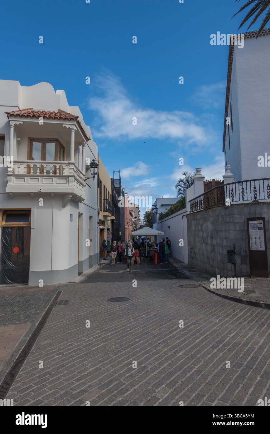 Garachico, Canary Island, Tenerife, Spain, February 02, 2025: Paved ...
