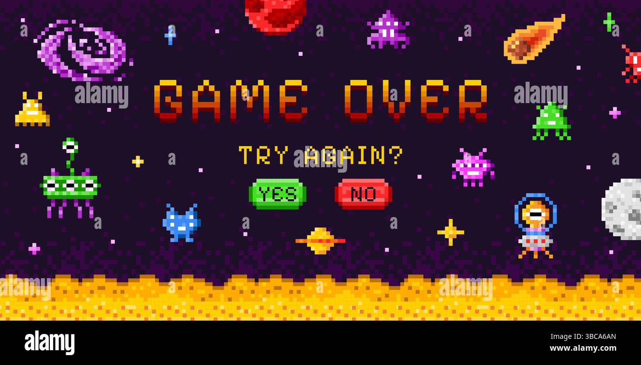 Star pixel video game play hi-res stock photography and images - Alamy