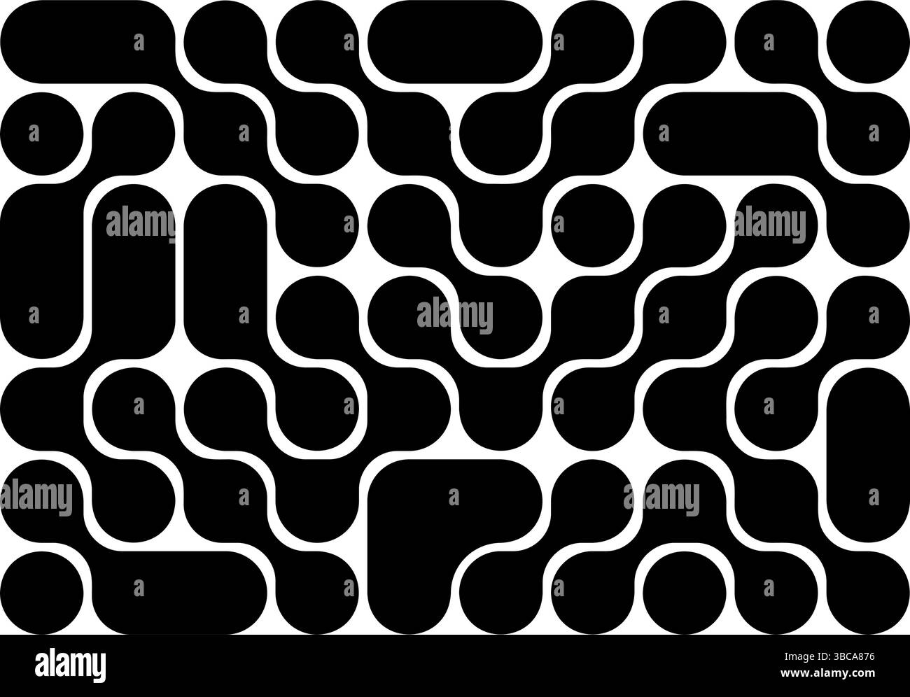 Meta balls pattern. Black connected dots, liquid drops or amorphous shapes isolated on white ...