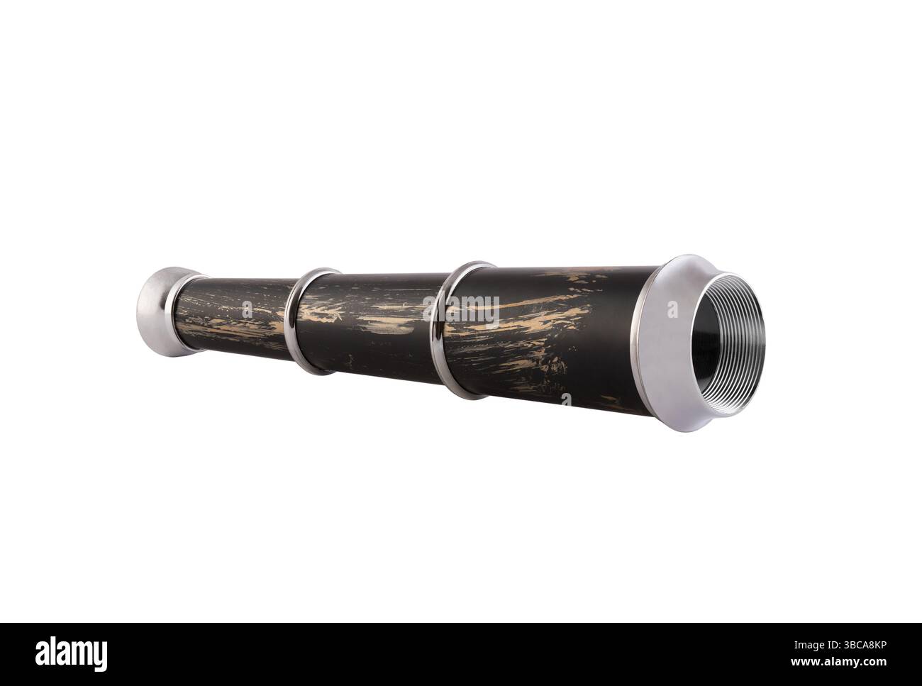 Retro spyglass isolated on white background with clipping path Stock ...