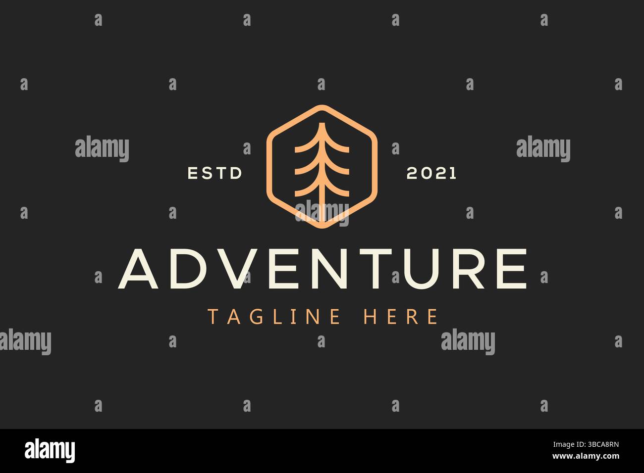 Pine Tree Minimalist Badge Modern Logo Stock Vector Image & Art - Alamy