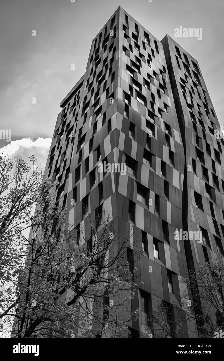 Modern architecture of the city Tirana Albania landmark. The Forever ...