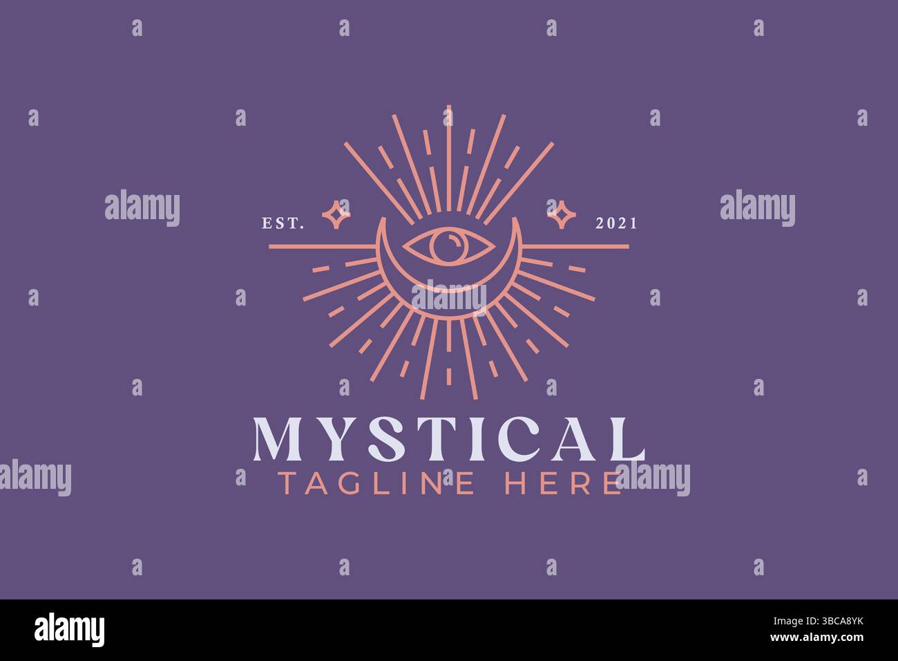 Sacred Geometric Crescent Moon Eye Symbol Logo Stock Vector Image & Art ...