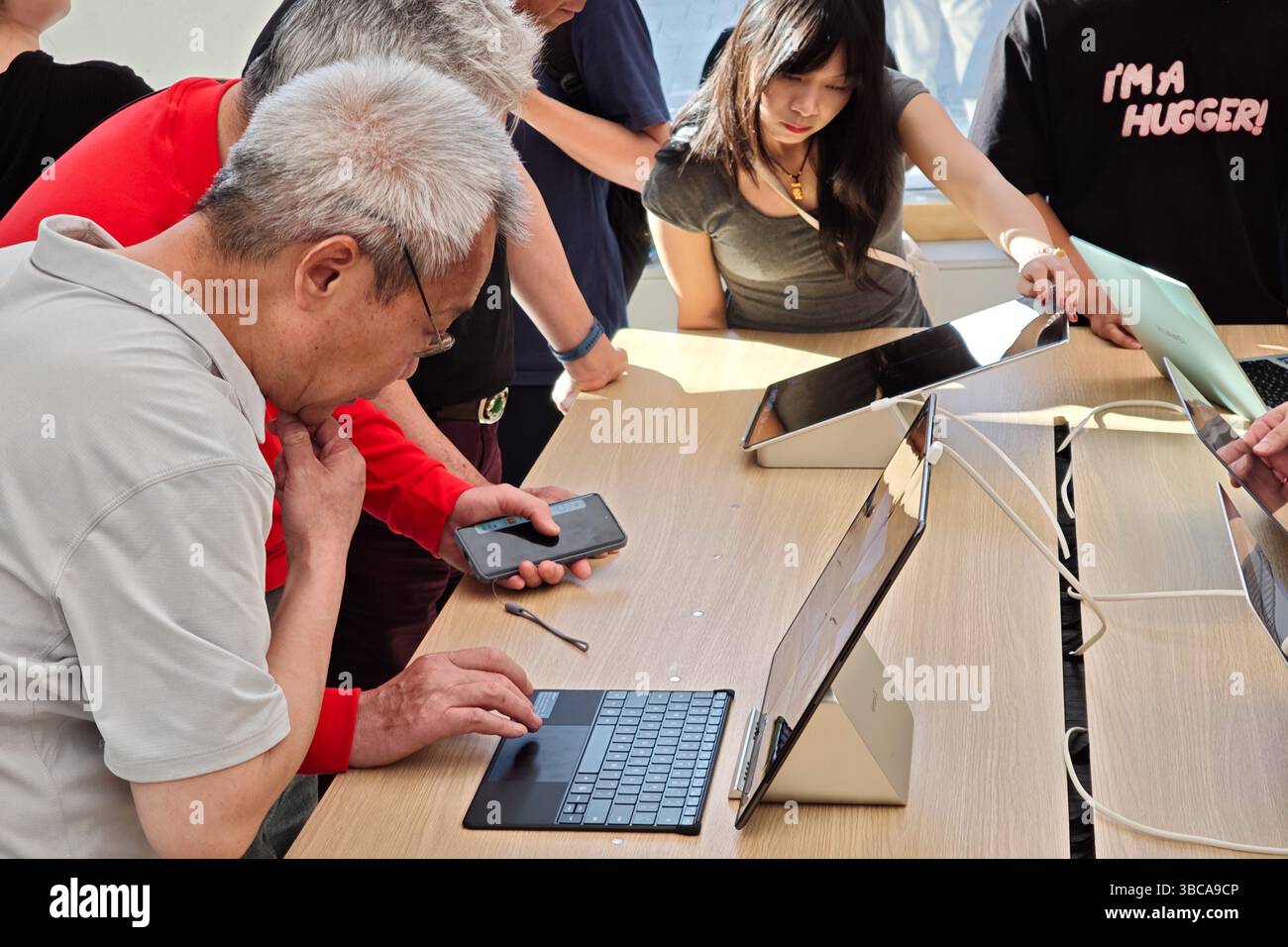 SHANGHAI, CHINA - MAY 19, 2025 - Customers experience Huawei's newly ...