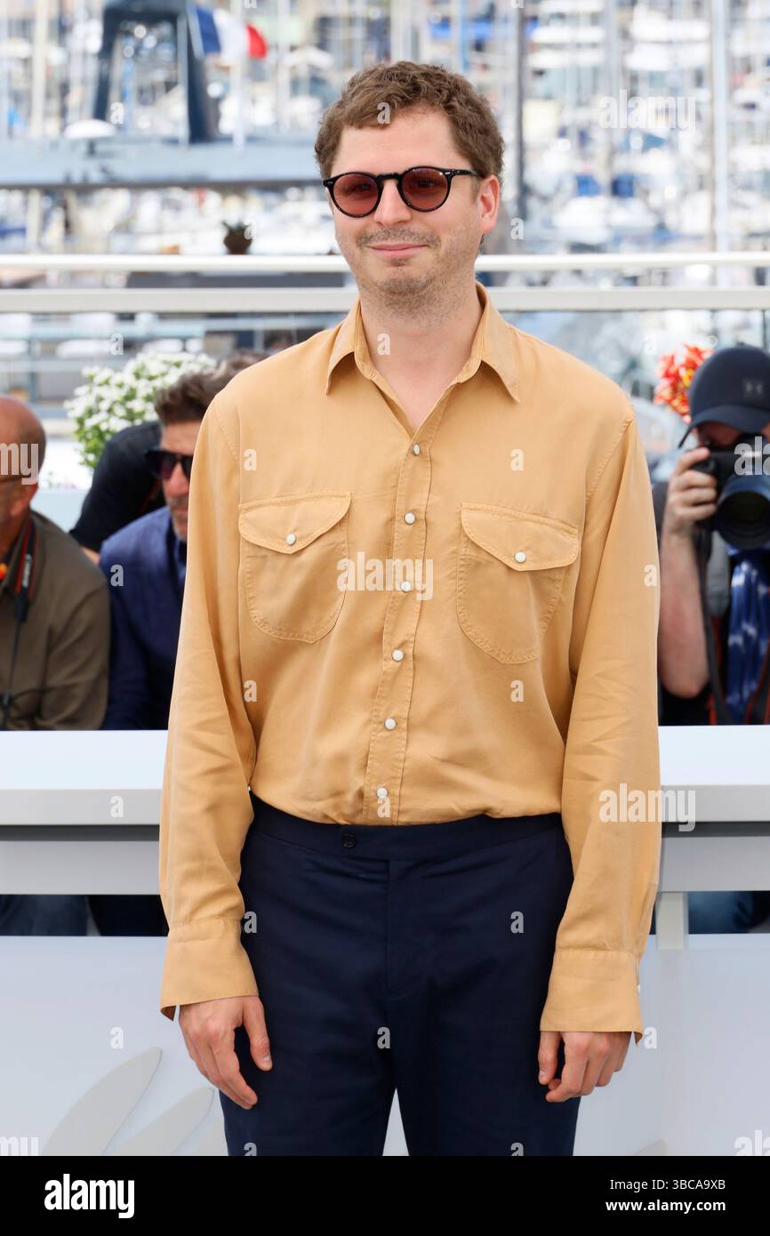 Michael Cera poses for photographers at the photo call for the film 'The Phoenician Scheme' at ...