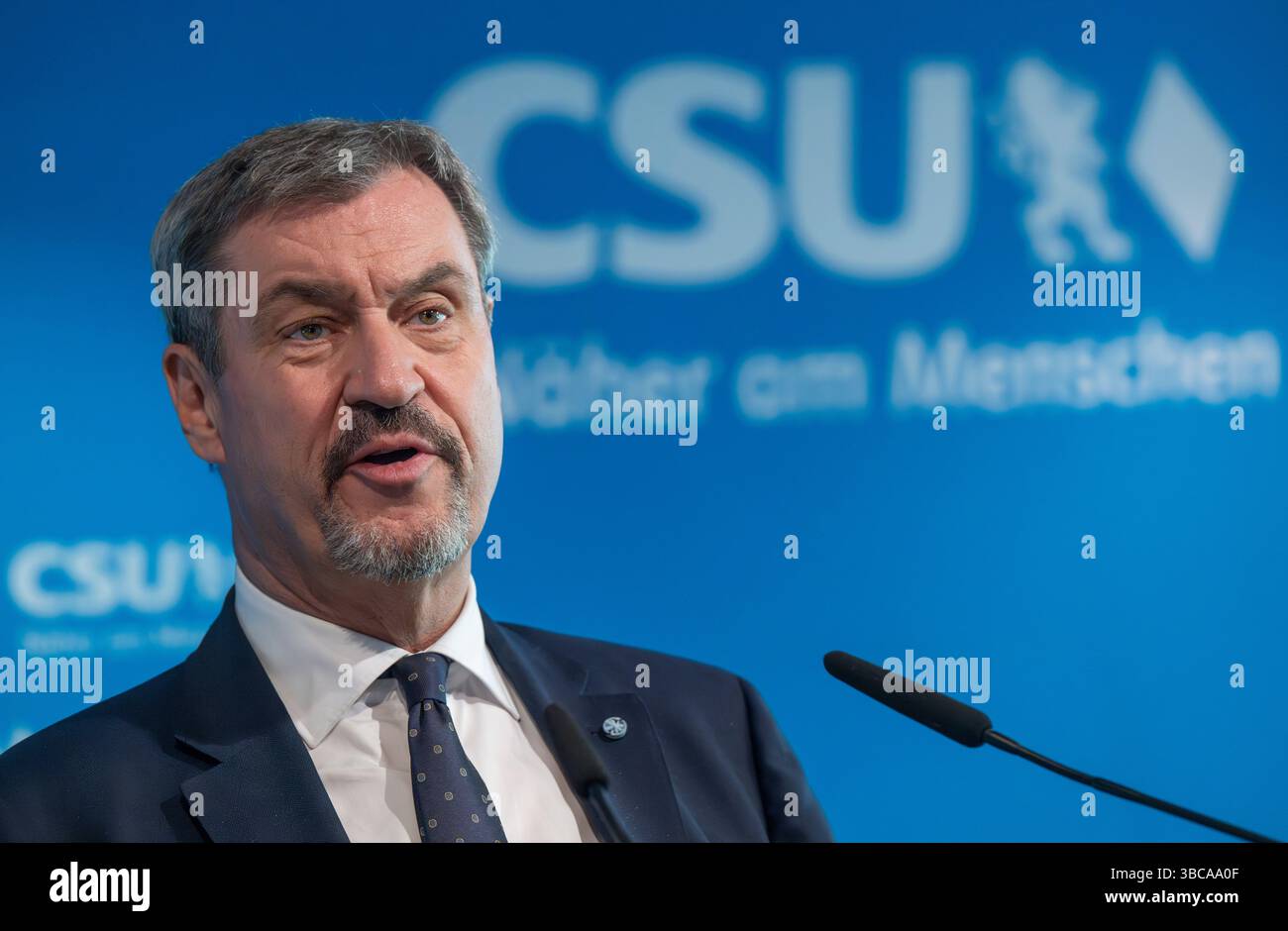 Munich, Germany. 19th May, 2025. Markus Söder, Chairman of the CSU ...