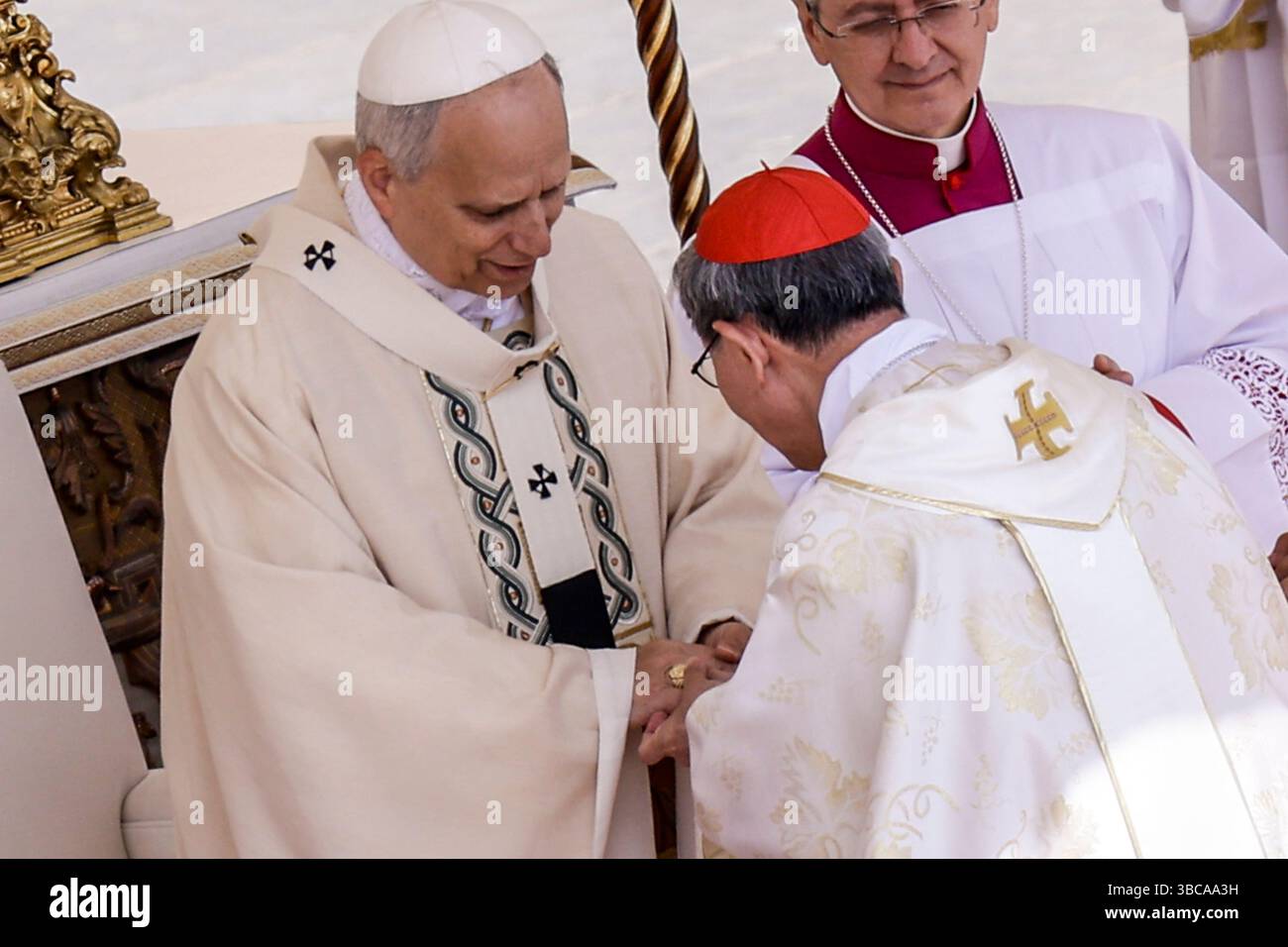 Filipino cardinal Luis Antonio Gokim Tagle putting the Fisherman's Ring ...
