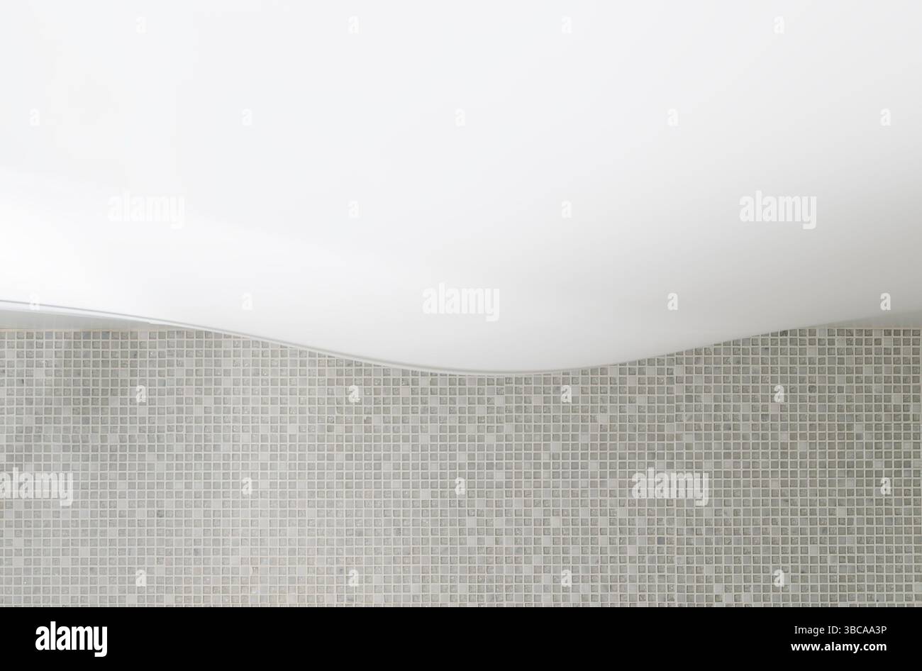Stretch Ceiling Sagging from Water Leak in Bathroom Stock Photo - Alamy