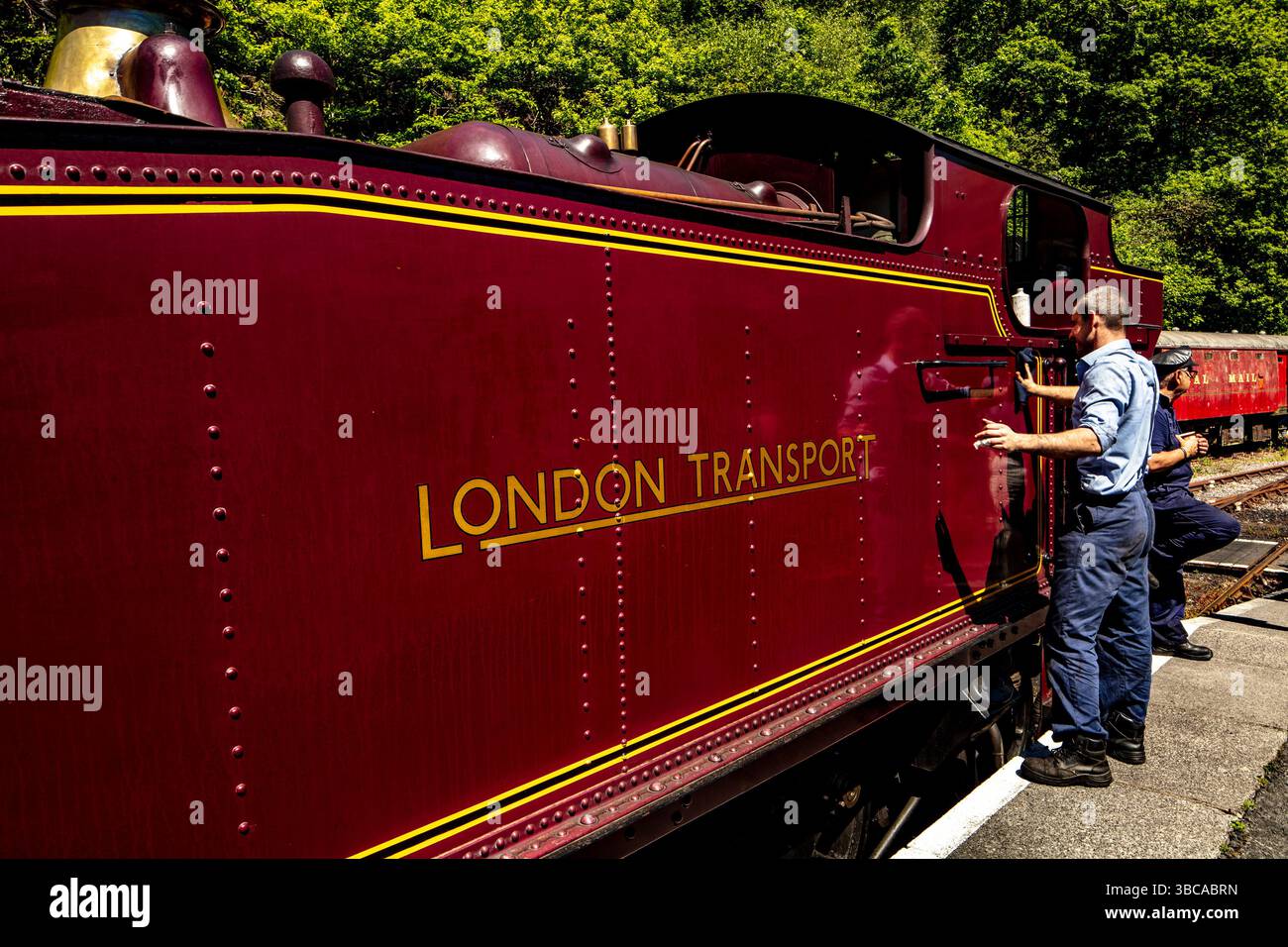 Historic locomotives at the Llwyfan Cerrig Station on the heritage ...