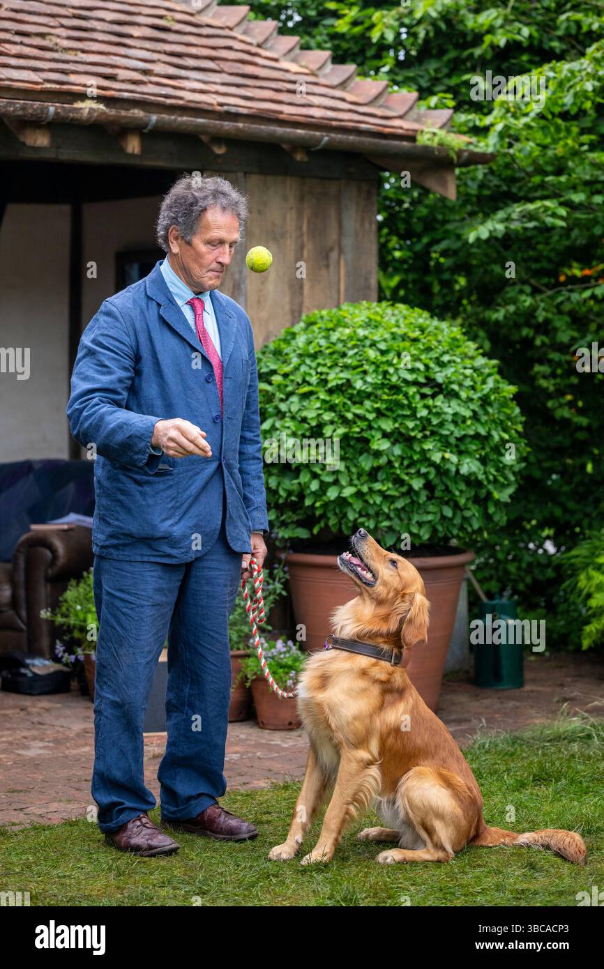 London, UK. 19 May 2025. Monty Don and dog Ned in the RHS and BBC Radio ...