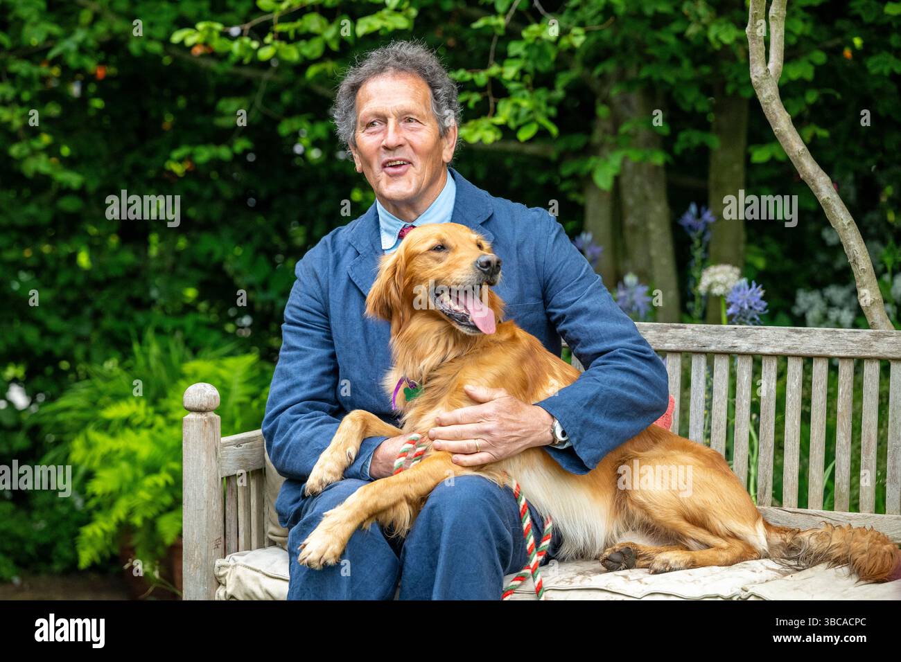 London, UK. 19 May 2025. Monty Don and dog Ned in the RHS and BBC Radio ...