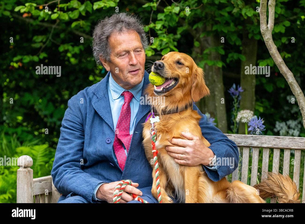 London, UK. 19 May 2025. Monty Don and dog Ned in the RHS and BBC Radio ...