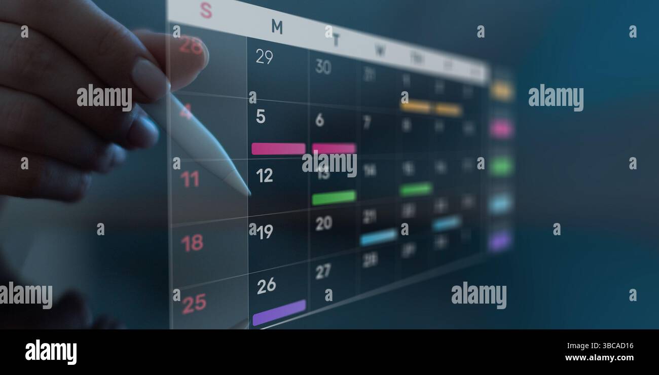 Project Management and Schedule Planning Displayed on a Digital ...