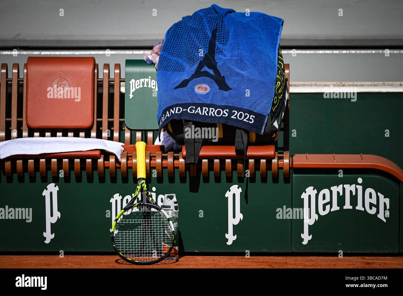 May 19, 2025, Paris, France, France: Illustration of a towel with the ...