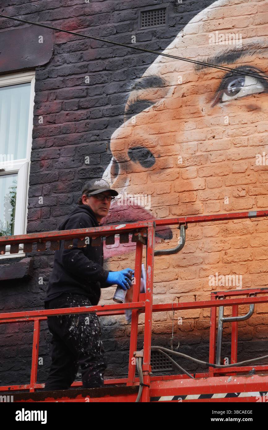 Liverpool, UK. 19th May, 2025. A new mural by Murwalls the artist ...