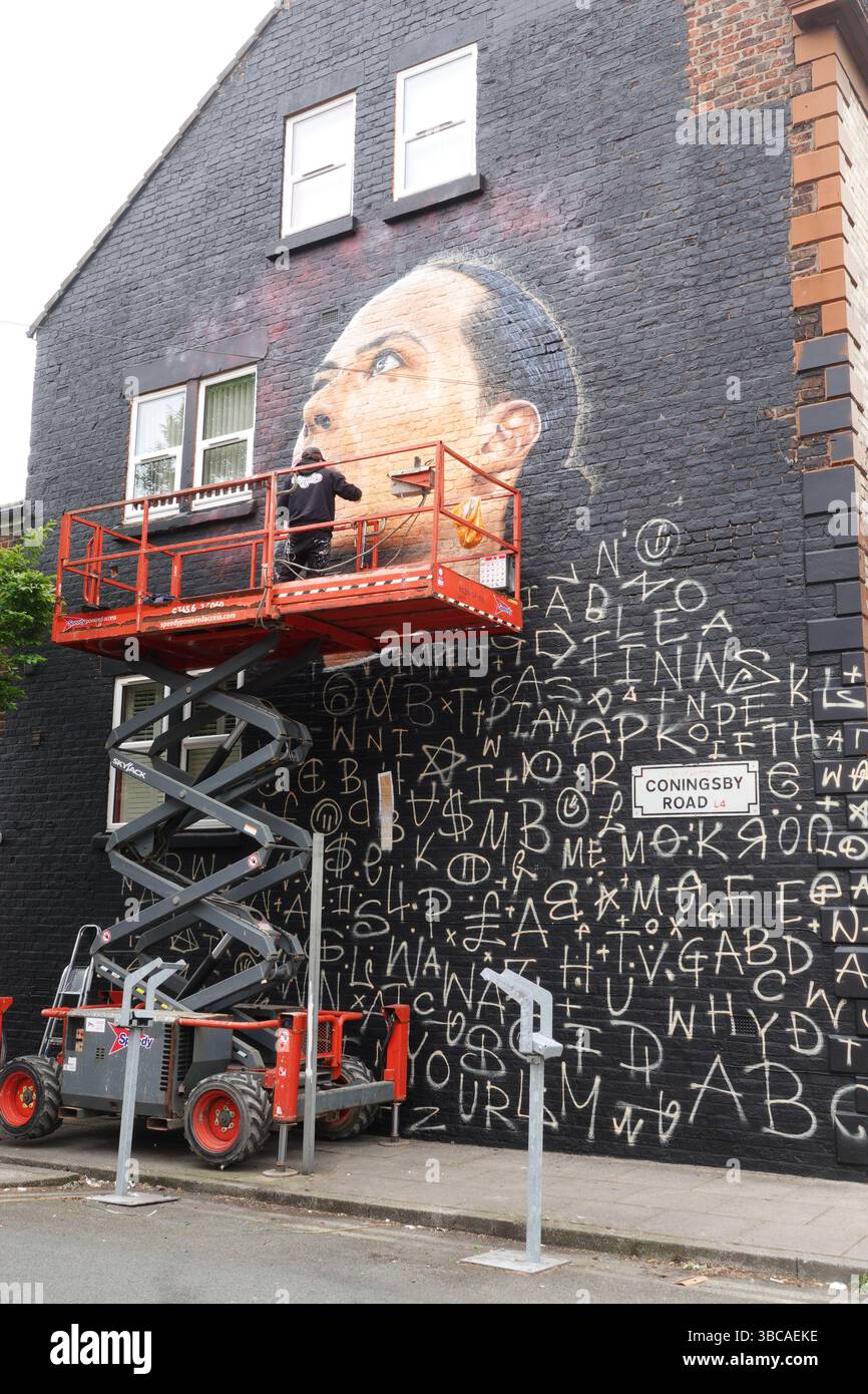 Liverpool, UK. 19th May, 2025. A new mural by Murwalls the artist ...