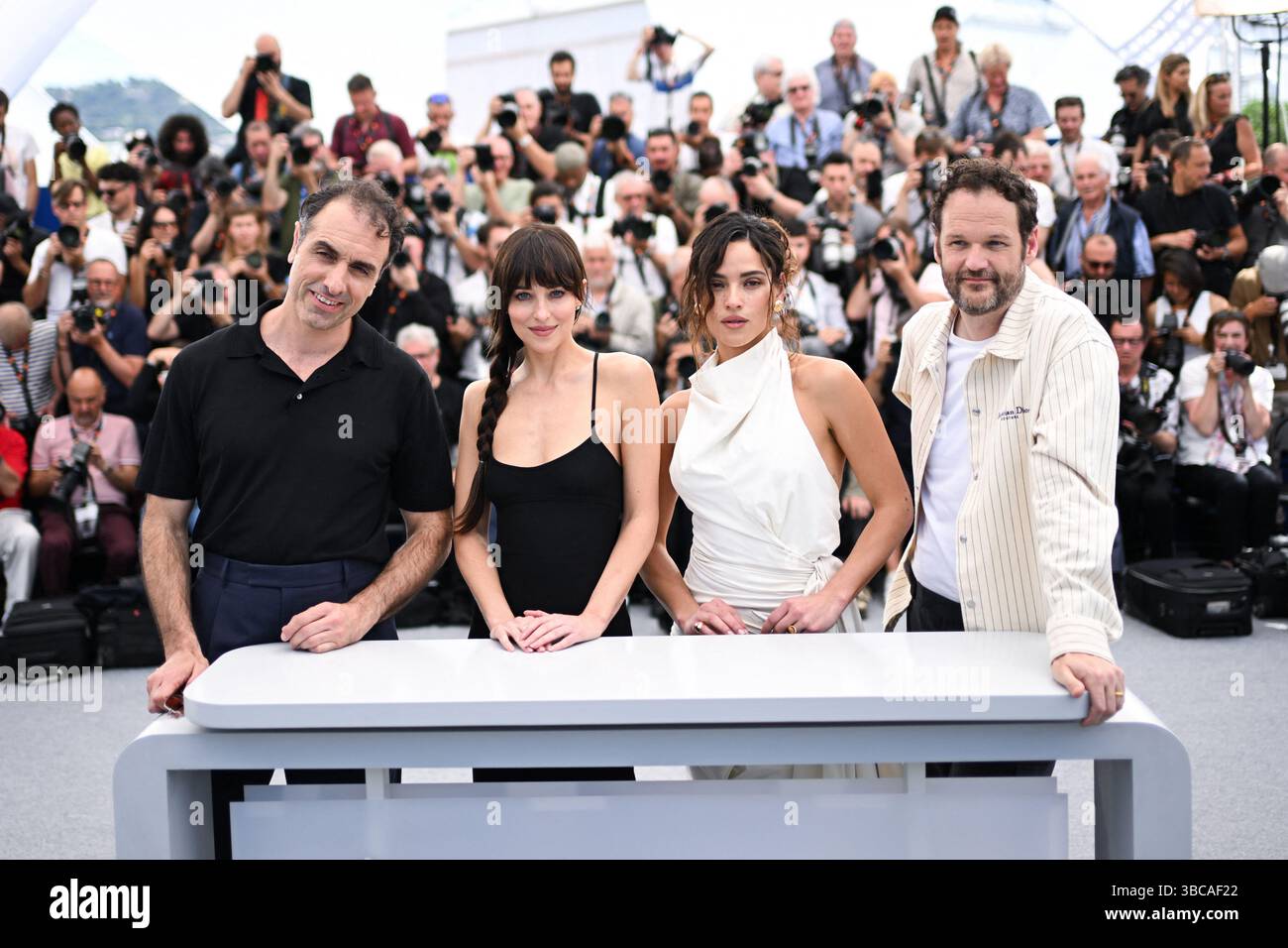 Cannes, France. 19th May, 2025. Kyle Marvin, Adria Arjona, Dakota ...