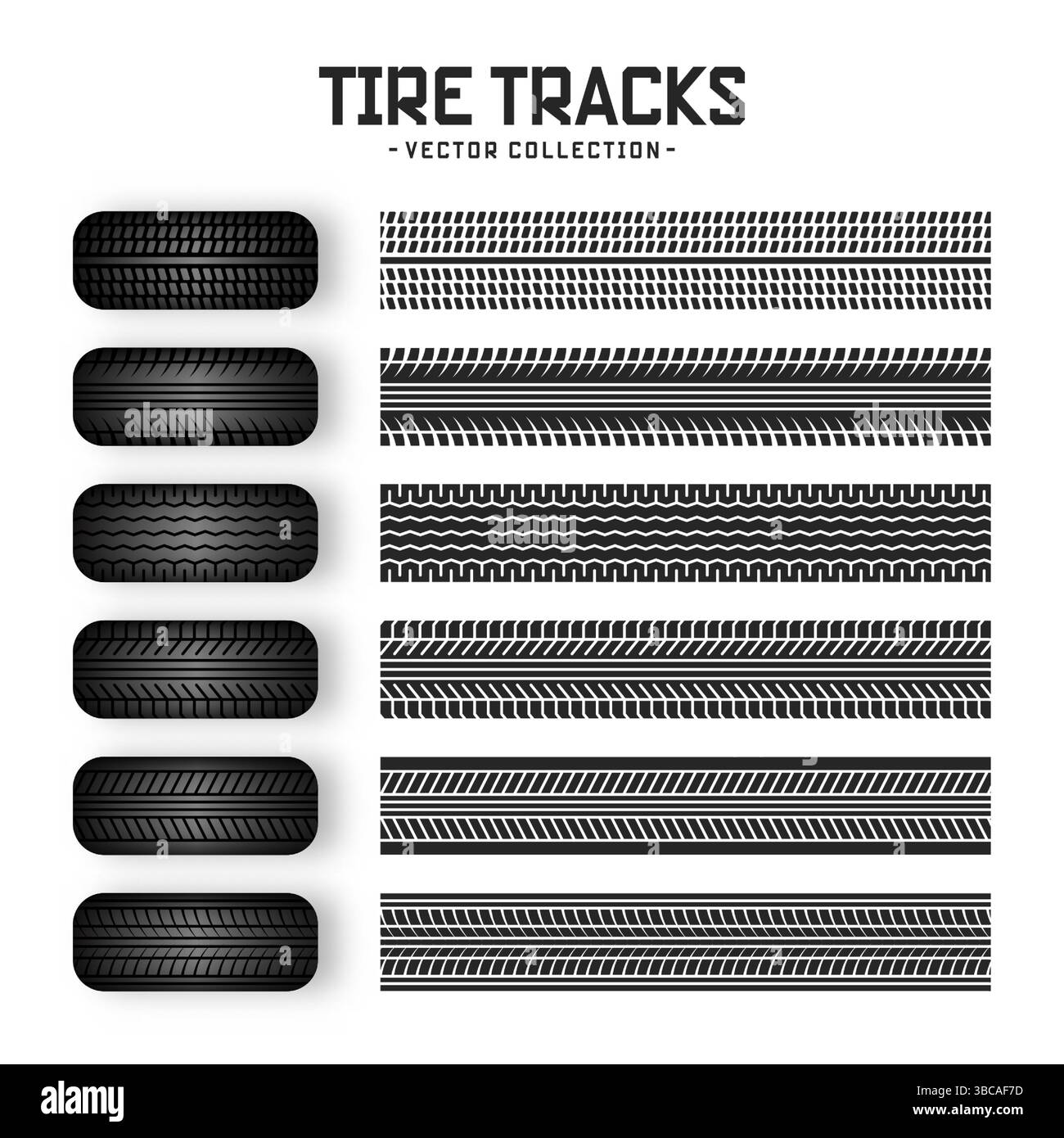 Black marks braking car Cut Out Stock Images & Pictures - Alamy