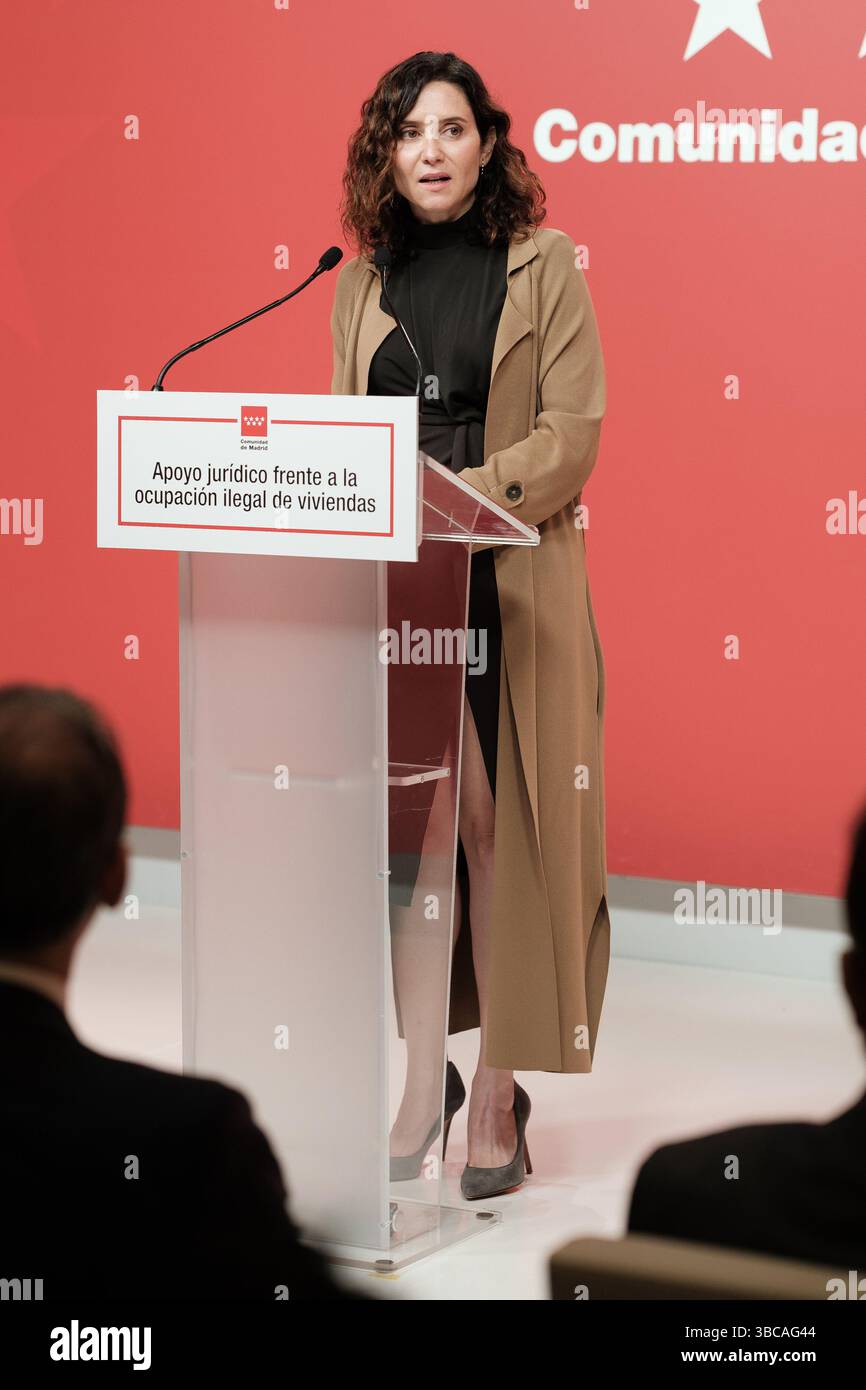 The president of the Community of Madrid, Isabel Díaz Ayuso, during the ...