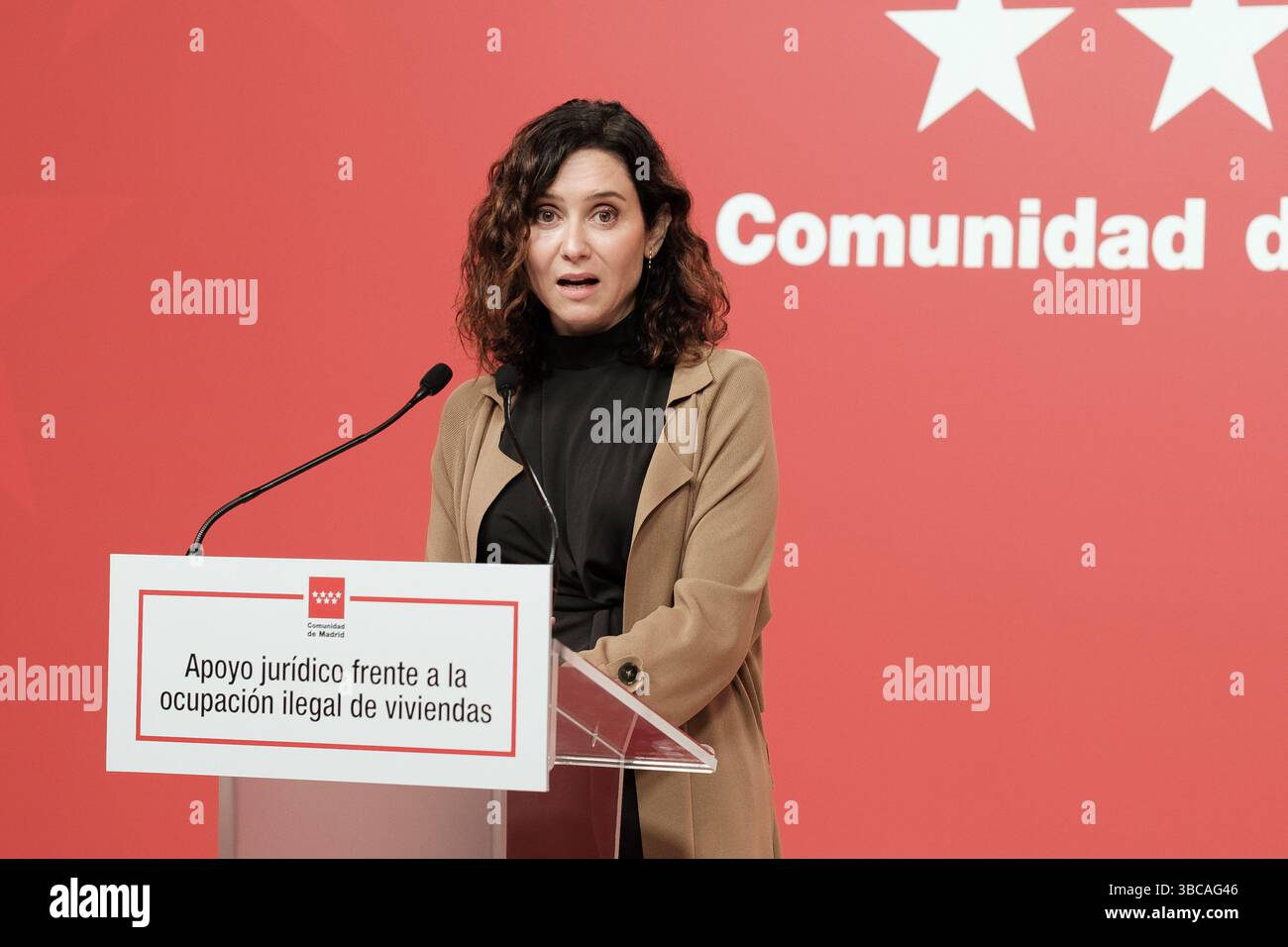 The president of the Community of Madrid, Isabel Díaz Ayuso, during the ...