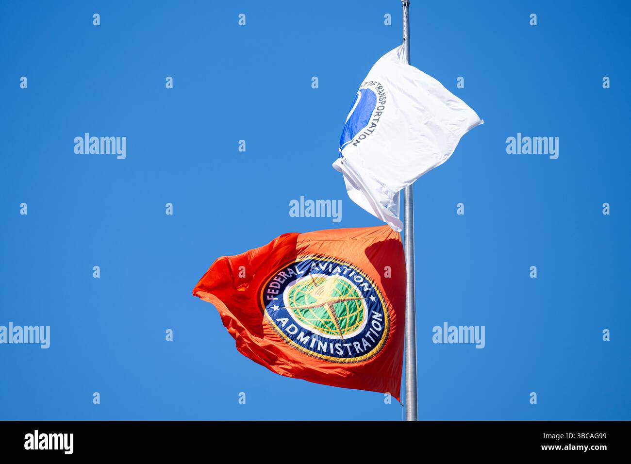 UNITED STATES - MAY 17: Flags for the Federal Aviation Administration ...