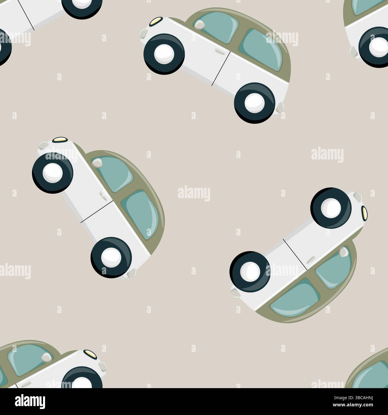 Seamless retro car pattern on beige background Stock Vector Image & Art ...