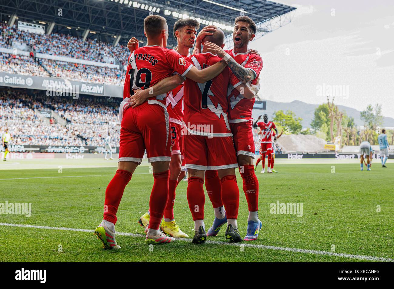 Vigo, Spain. 18th May, 2025. Players of Rayo Vallecano seen in action ...