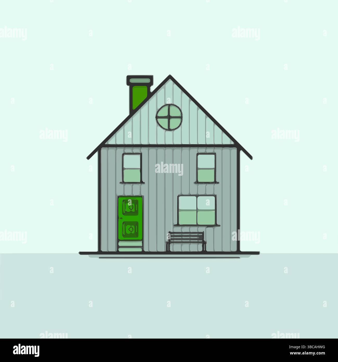 Contemporary green bench Stock Vector Images - Alamy