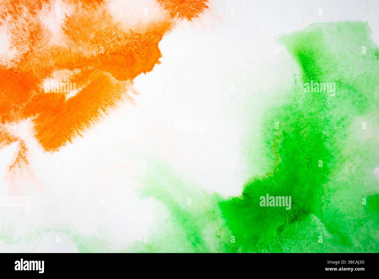 Watercolor background in the colors of the Indian flag for independence ...