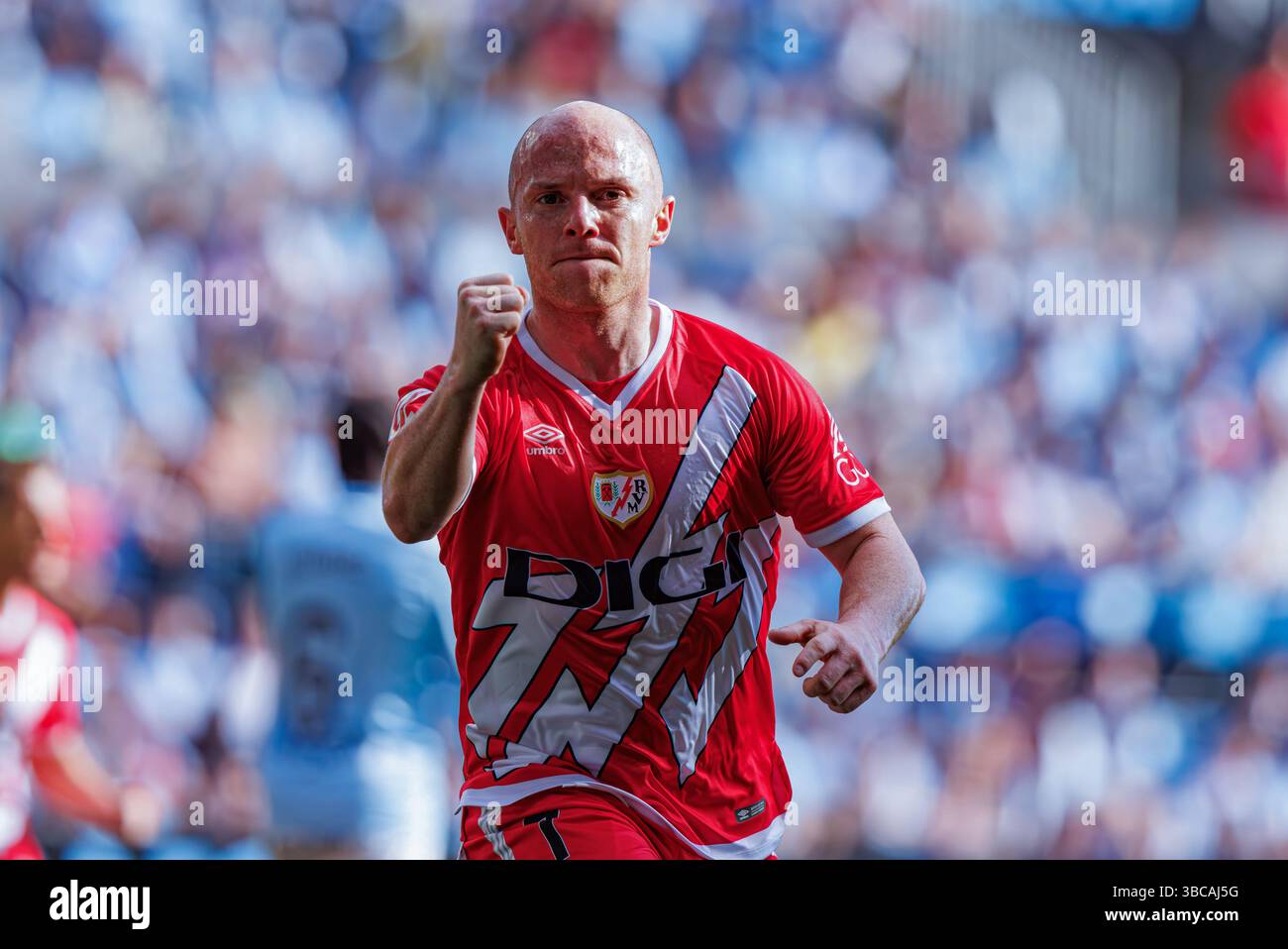 Isi Palazon (Rayo Vallecano) seen celebrating after scoring a goal ...