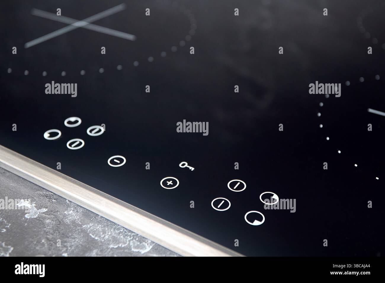 Modern induction electric hob cooker with control panel buttons ...