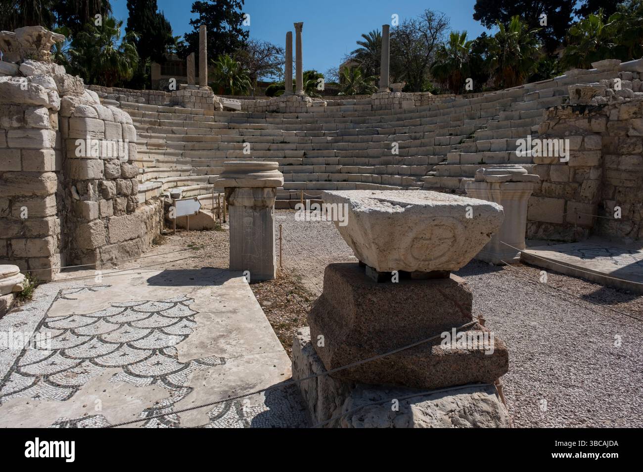 Roman amphitheatre, discovered 1960, in Alexandria, on the ...
