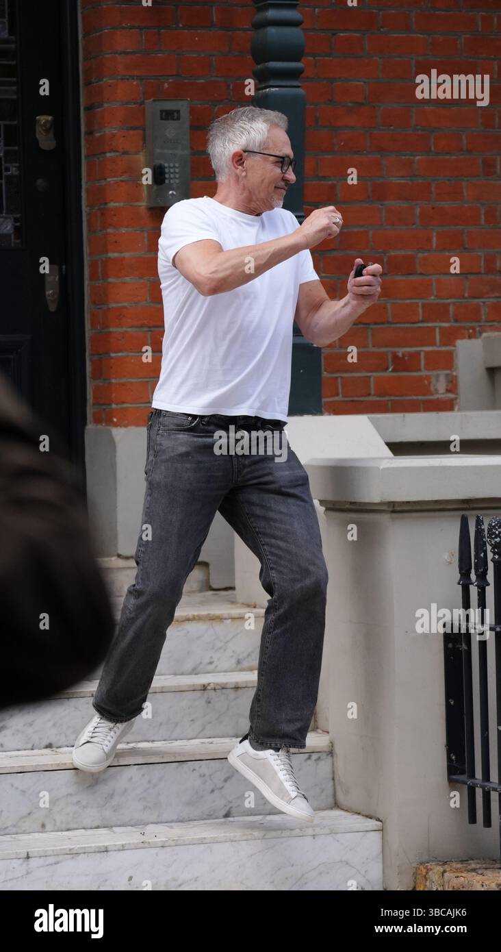 Match of the Day presenter Gary Lineker outside his home in London. Mr ...