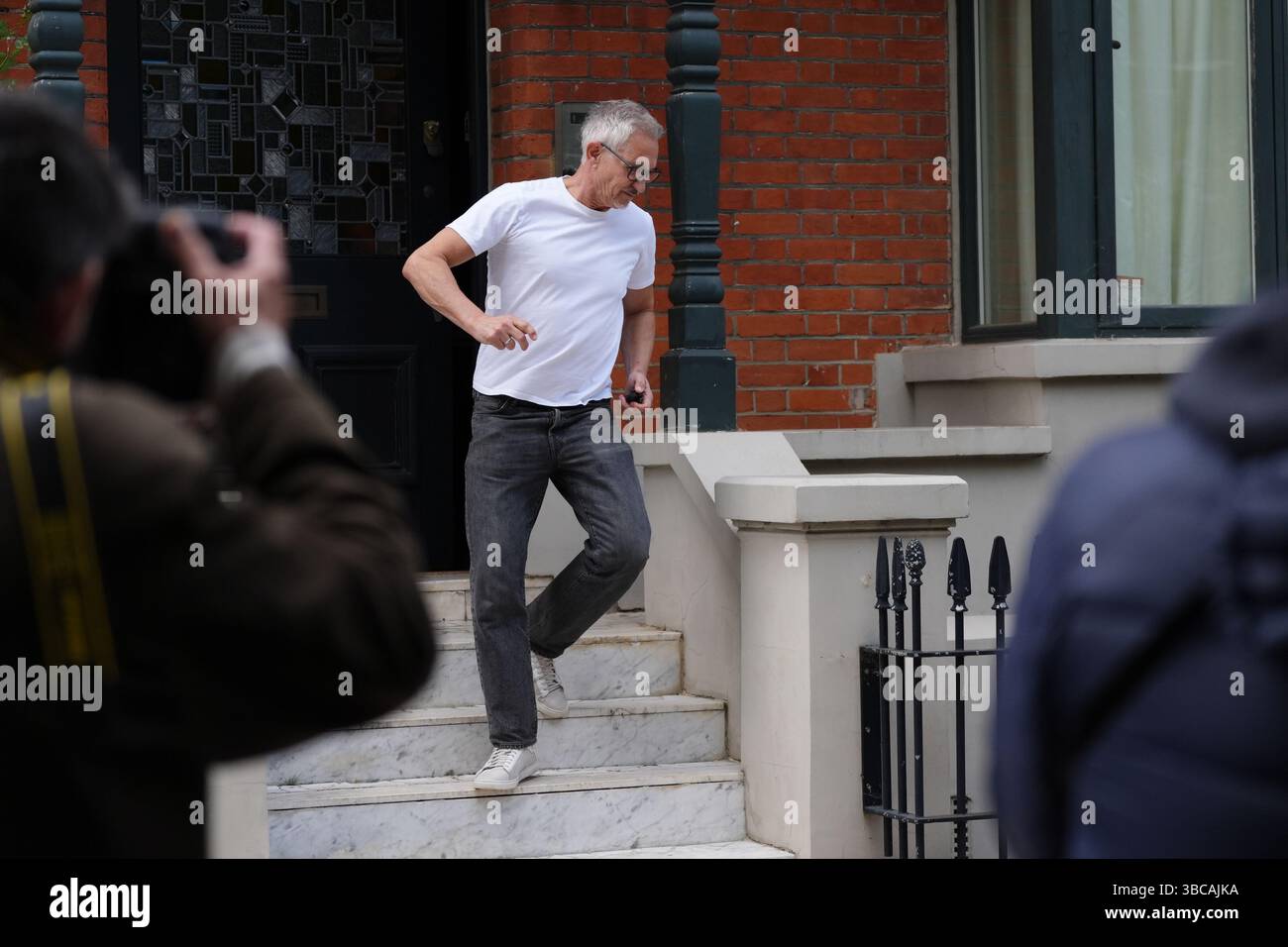 Match of the Day presenter Gary Lineker outside his home in London. Mr ...